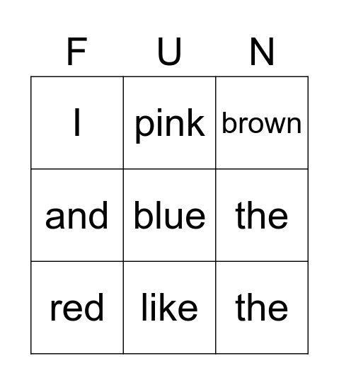 Unit 1 Tic Tac Toe Bingo Card