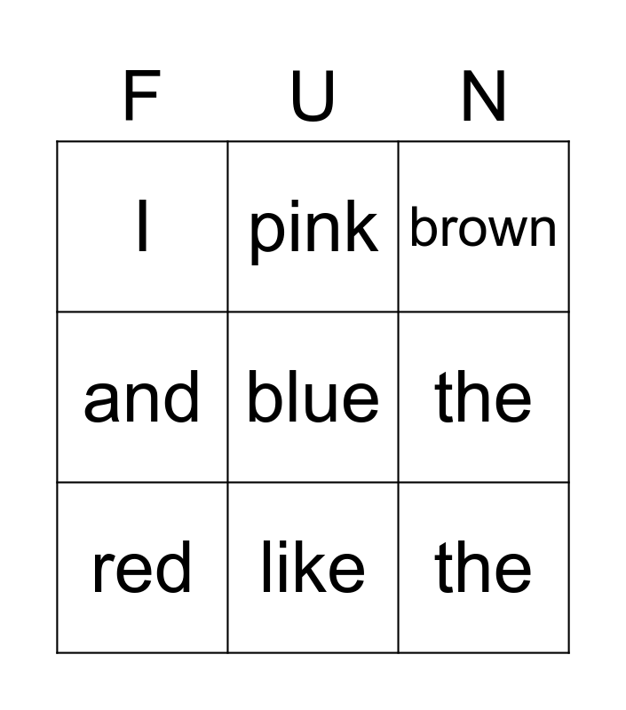 Unit 1 Tic Tac Toe Bingo Card