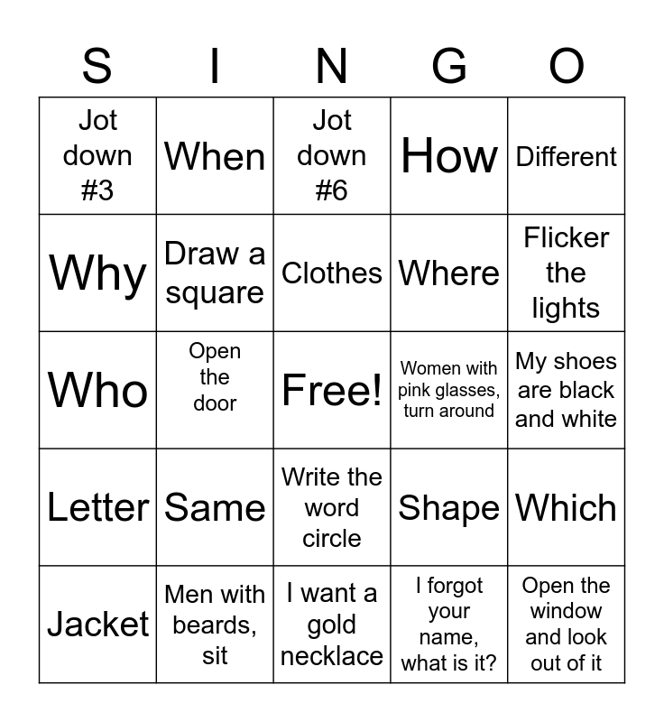 Unit 1 Signo Bingo Card
