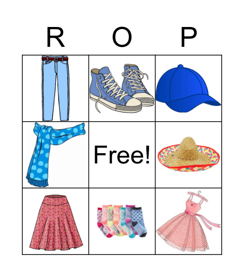 La Ropa Bingo Card
