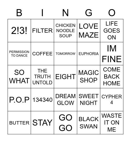 luna's bingo Card