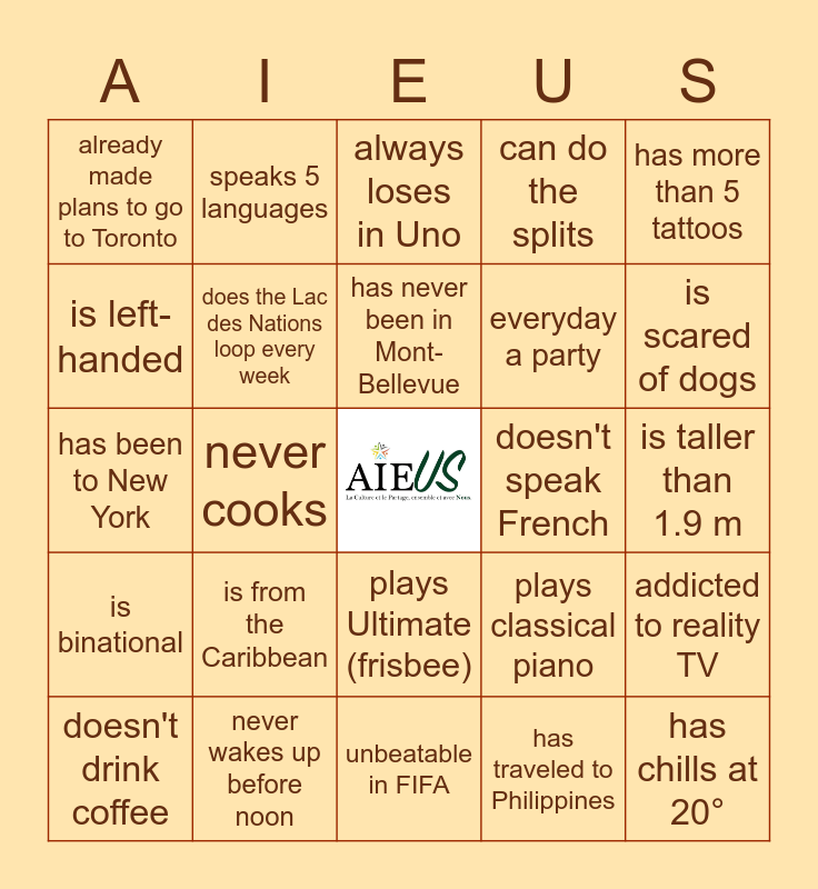 International student meetup #1 - Fall vibes Bingo Card