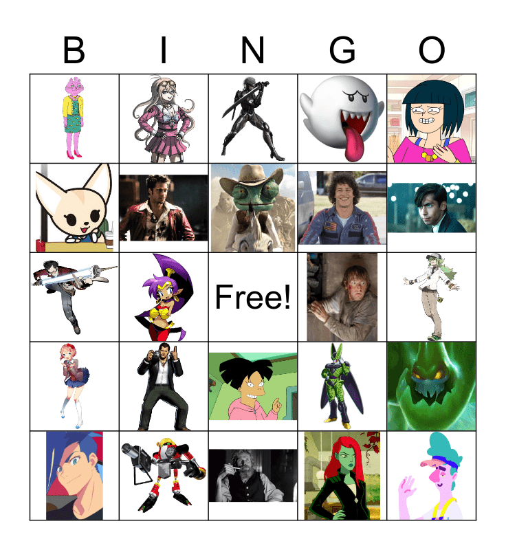 Favorite Character Bingo Card