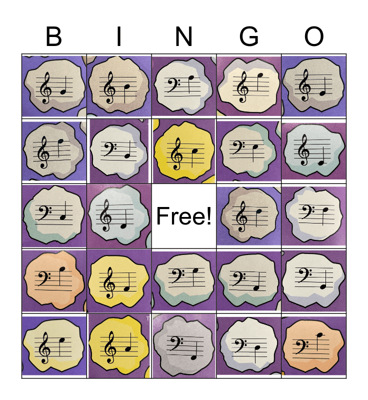 Note Names Bingo! Bingo Card