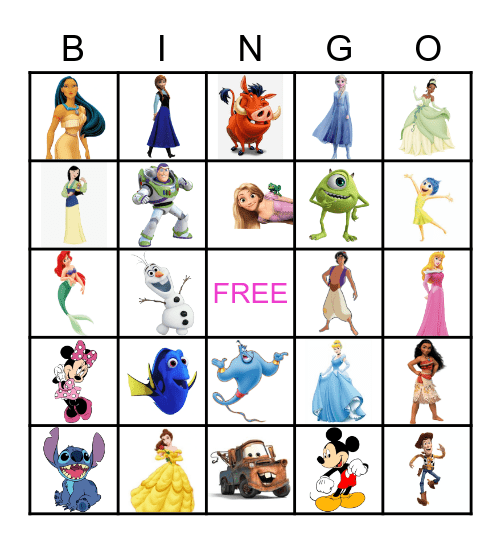 Disney Bingo Card