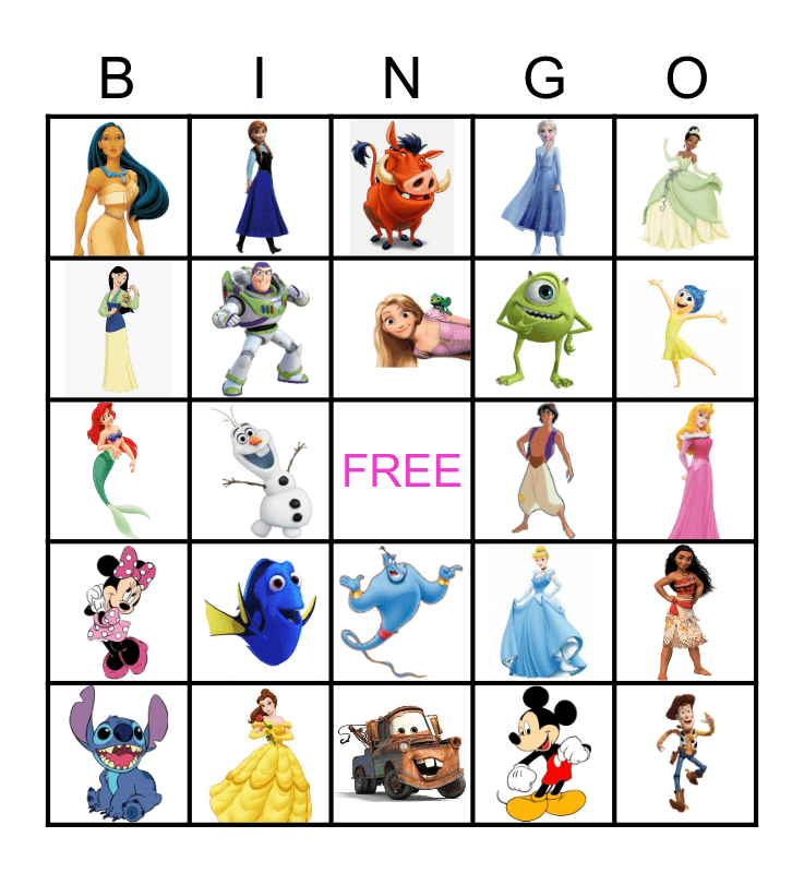 Disney Bingo Card