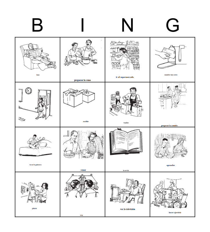 mas actividades después de la escuela Bingo Card