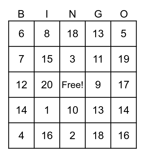 Problem Solving Bingo! Bingo Card