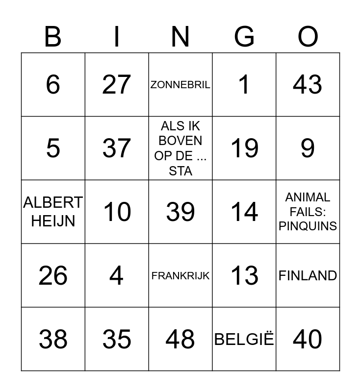 GoCie - Ultimate Bingo! Bingo Card