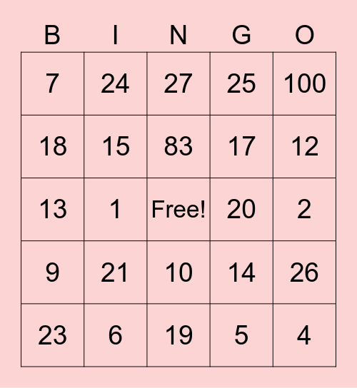 Prime & Composite Numbers Bingo Card