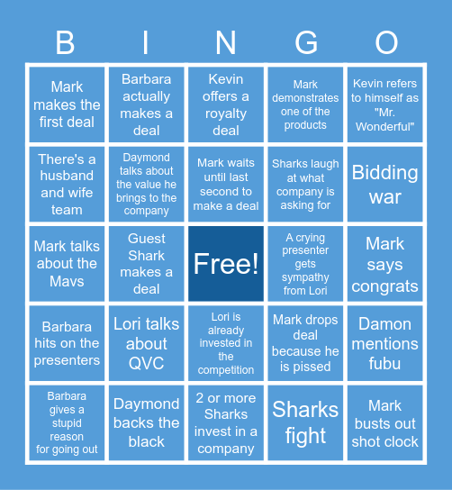 THE PRODUCT Bingo Card