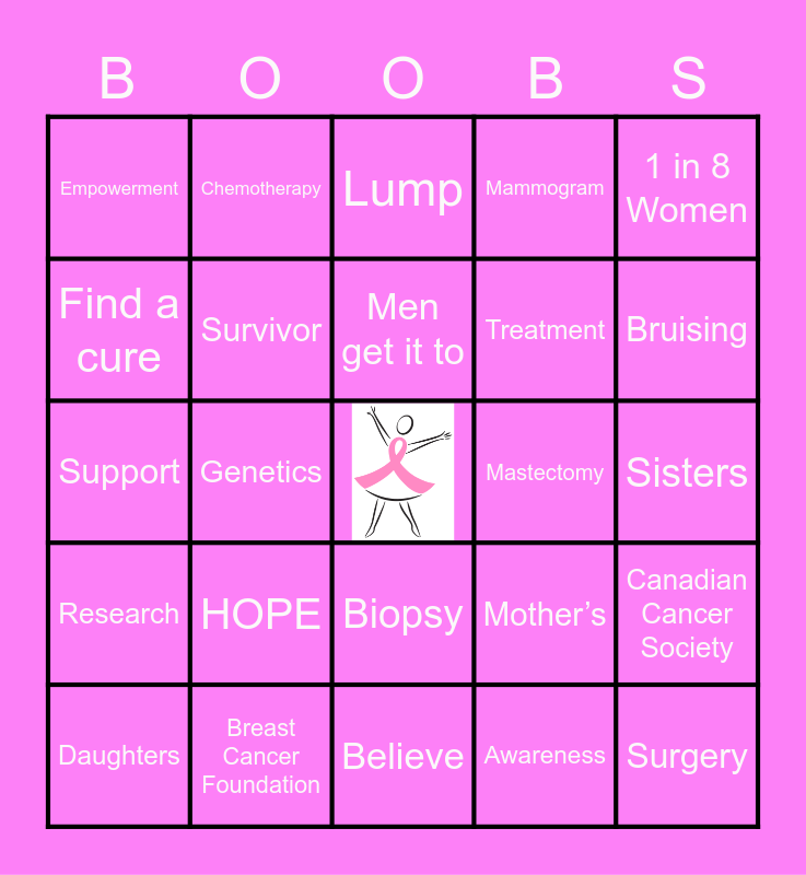 Breast Cancer Awareness Bingo Card