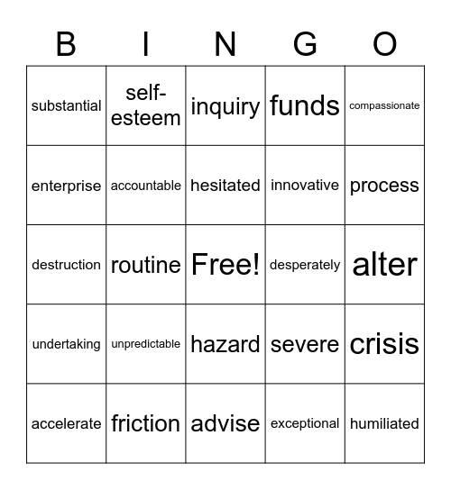 WONDERS Unit 1 WK 5 Bingo Card