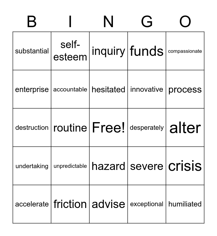 WONDERS Unit 1 WK 5 Bingo Card