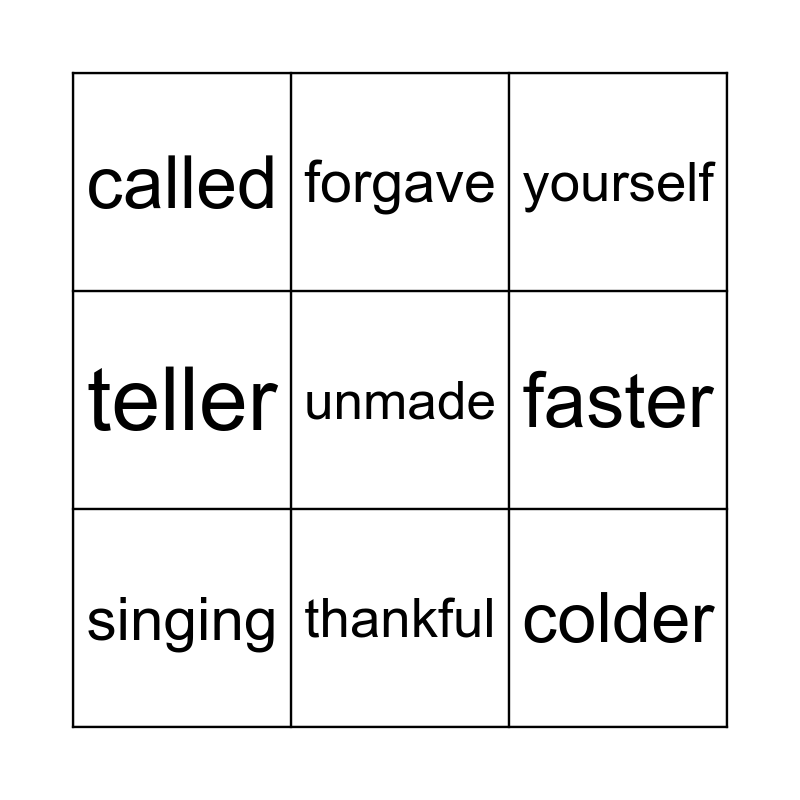Reading Tic Tac Toe Bingo Card