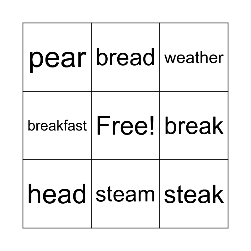 3 sounds of EA Bingo Card