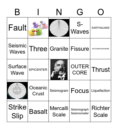 EarthQuake - SCIENCE Bingo Card