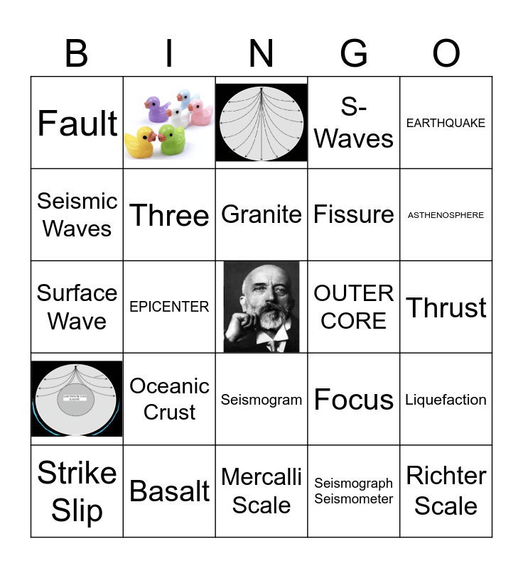 EarthQuake - SCIENCE Bingo Card