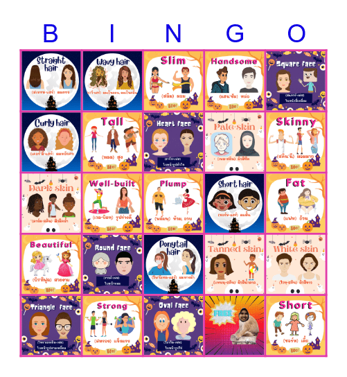 What does he/she look like? Bingo Card