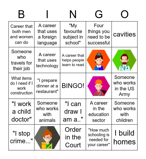 Career Day Bingo Card