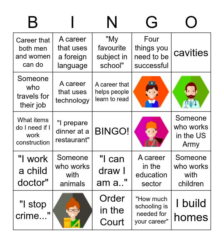 Career Day Bingo Card