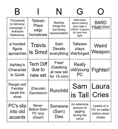 C3 Bingo Card