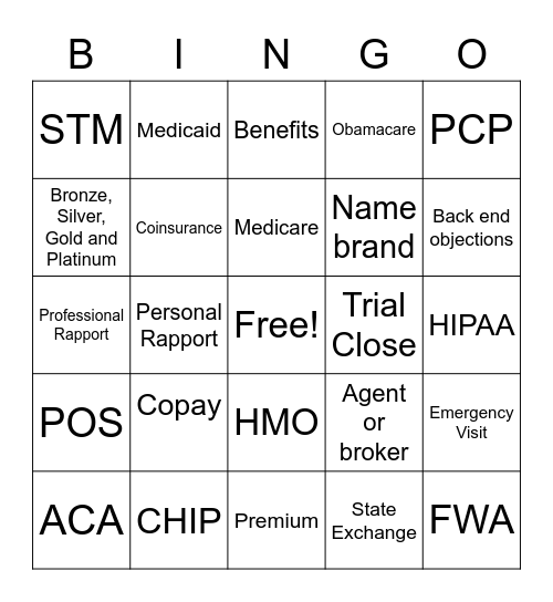 ACA bingo! Bingo Card