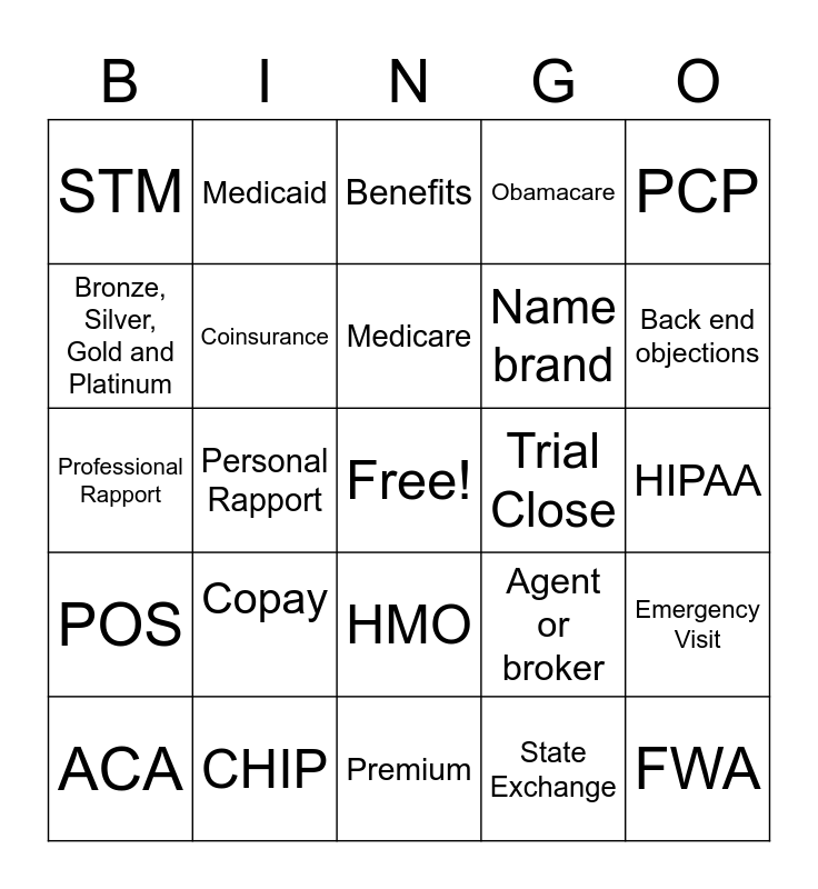 ACA bingo! Bingo Card