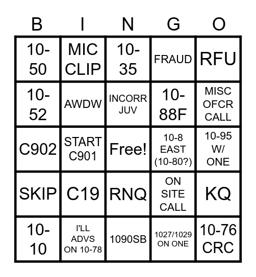 Radio Bingo! Bingo Card