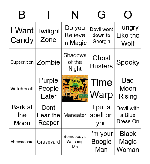 Halloween Songs Bingo Card
