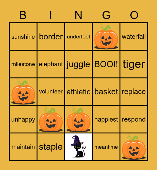 Fall Fun Phonics!! Bingo Card