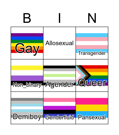 Pride Flag Bingo 2 Bingo Card