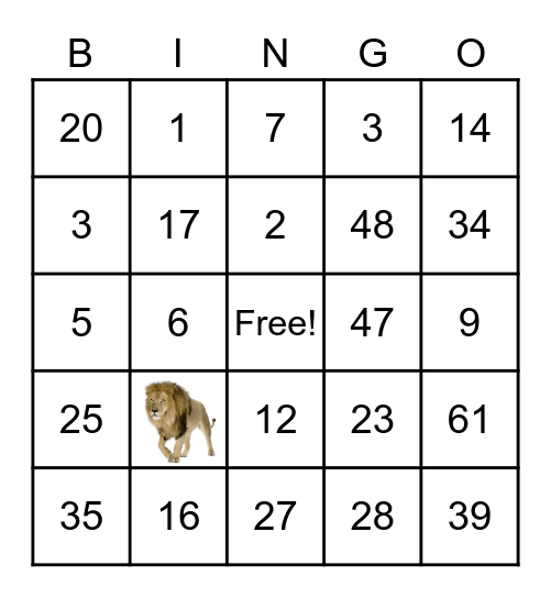 Number Bingo 1 75 Bingo Card Number Bingo 1 75 Bingo Card