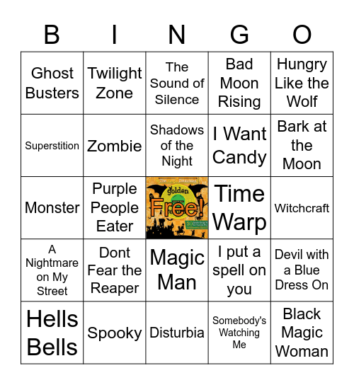 Halloween Songs Bingo Card