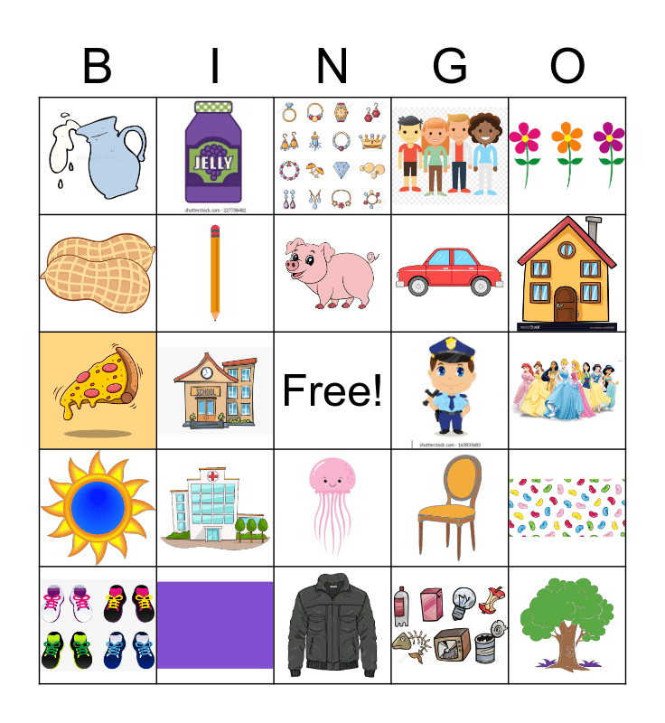 Letter Focus Bingo Card