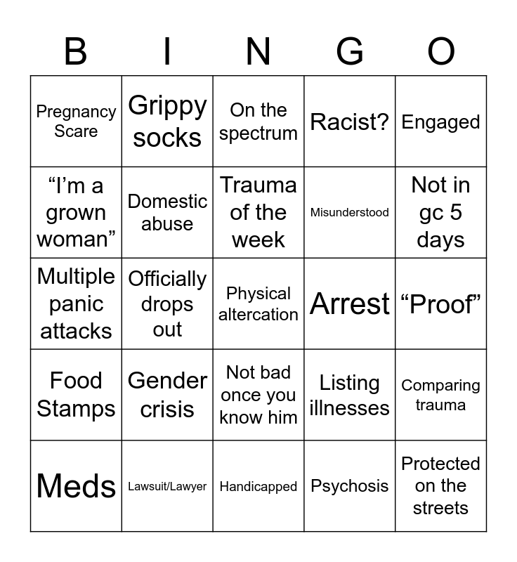 Julia Card Bingo Card