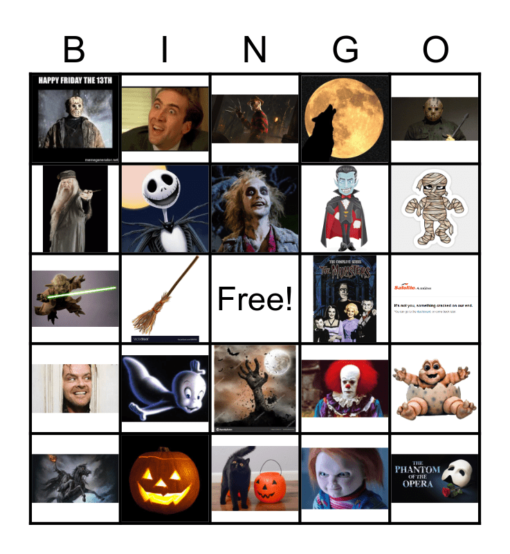 Horror Bingo Card
