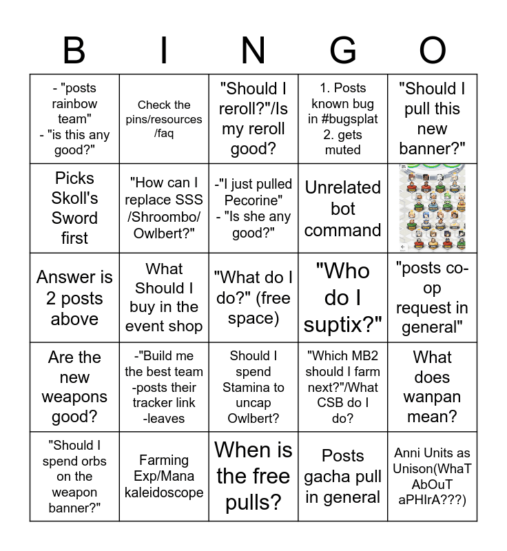 World Flipper Global Bingo Card