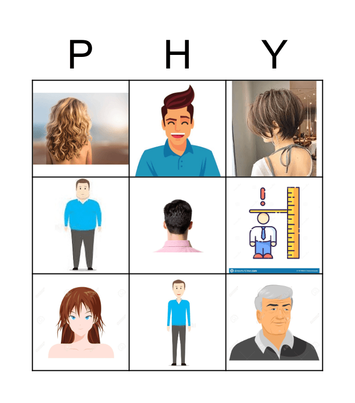 DESCRIBING PEOPLE Bingo Card