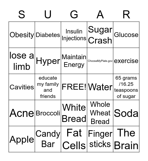 Sweet, Sweet, Bingo Card