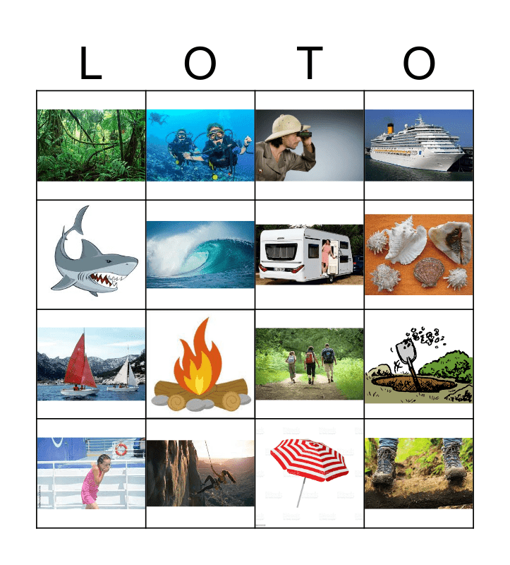 3H: les vacances Bingo Card