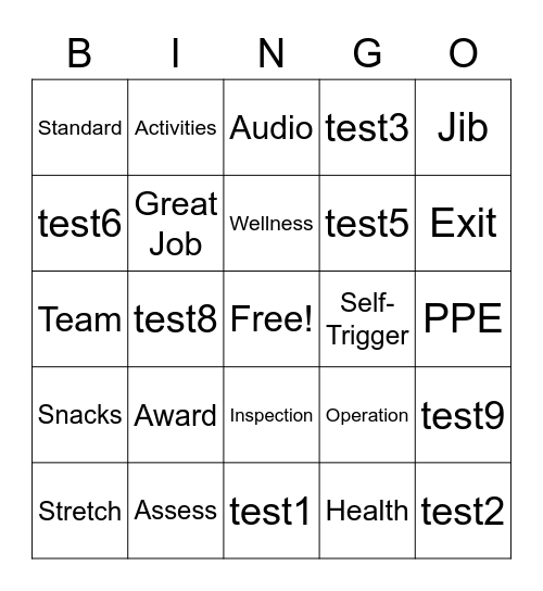 EHS Bingo Card