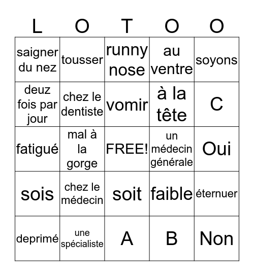 LOTO Bingo Card