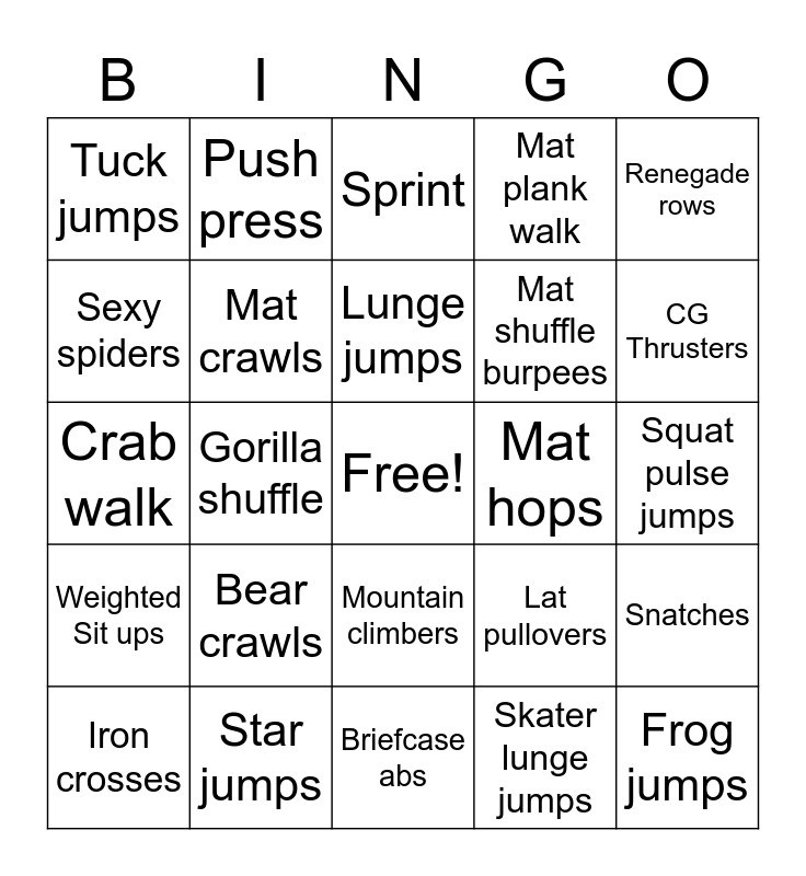 CG Bingo! Bingo Card