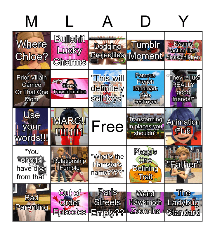 Ladybug Bingo (Season 5) Bingo Card