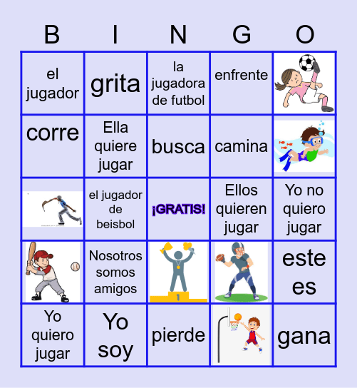 Somos 1 Unit 11 - Los deportes Bingo Card
