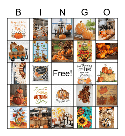 Autumn Pumpkins Bingo Card