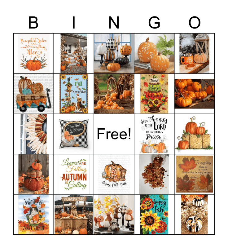 Autumn Pumpkins Bingo Card