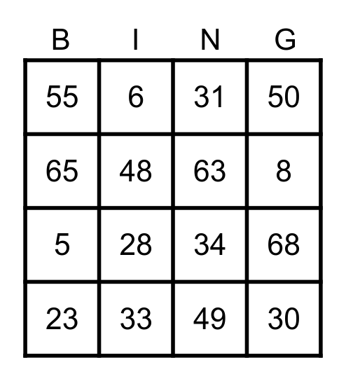 Number Bingo 1 75 Bingo Card Number Bingo 1 75 Bingo Card