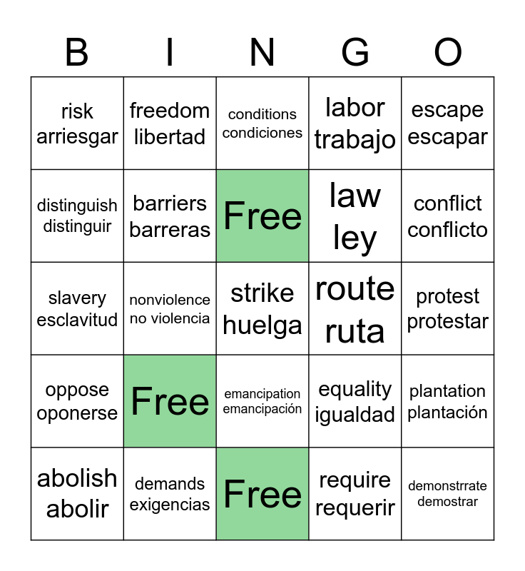 Reach F Unit 4 Key Words Bingo Card
